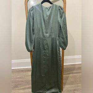 Dresses | Veiled Collection Unused Blue Satin Long Sleeve Maxi Dress ...
